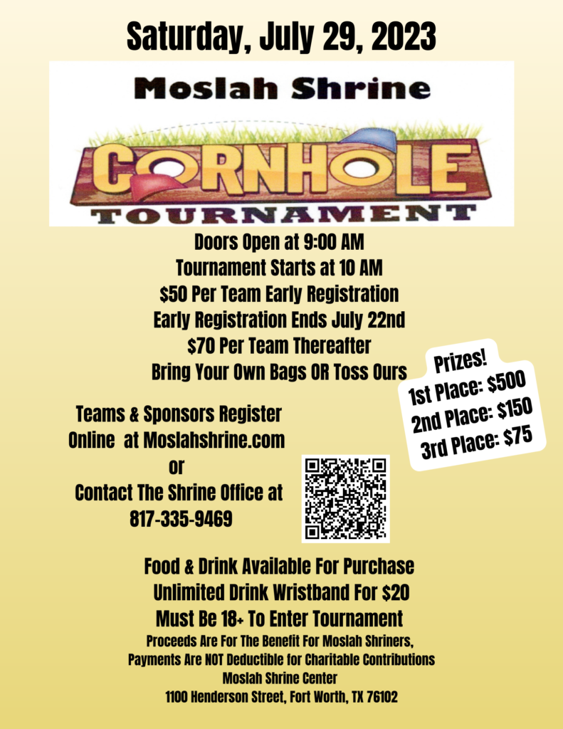 2023 CORNHOLE TOURNAMENT - Moslah Shriners
